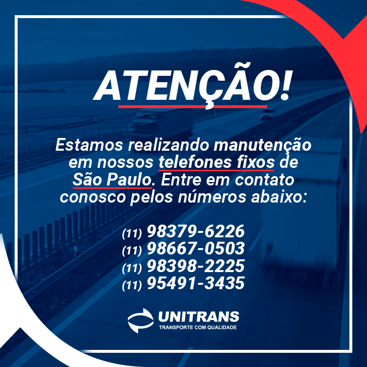 Unitrans Transportes - Cargas Urgentes - Bahia, São Paulo e Minas Gerais